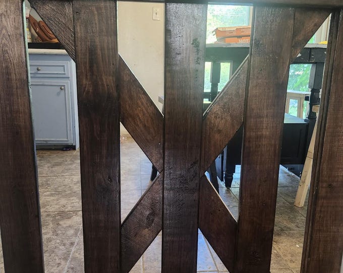 Custom Engraveable Self-closing Wooden Baby Gate | Rustic Farmhouse ...