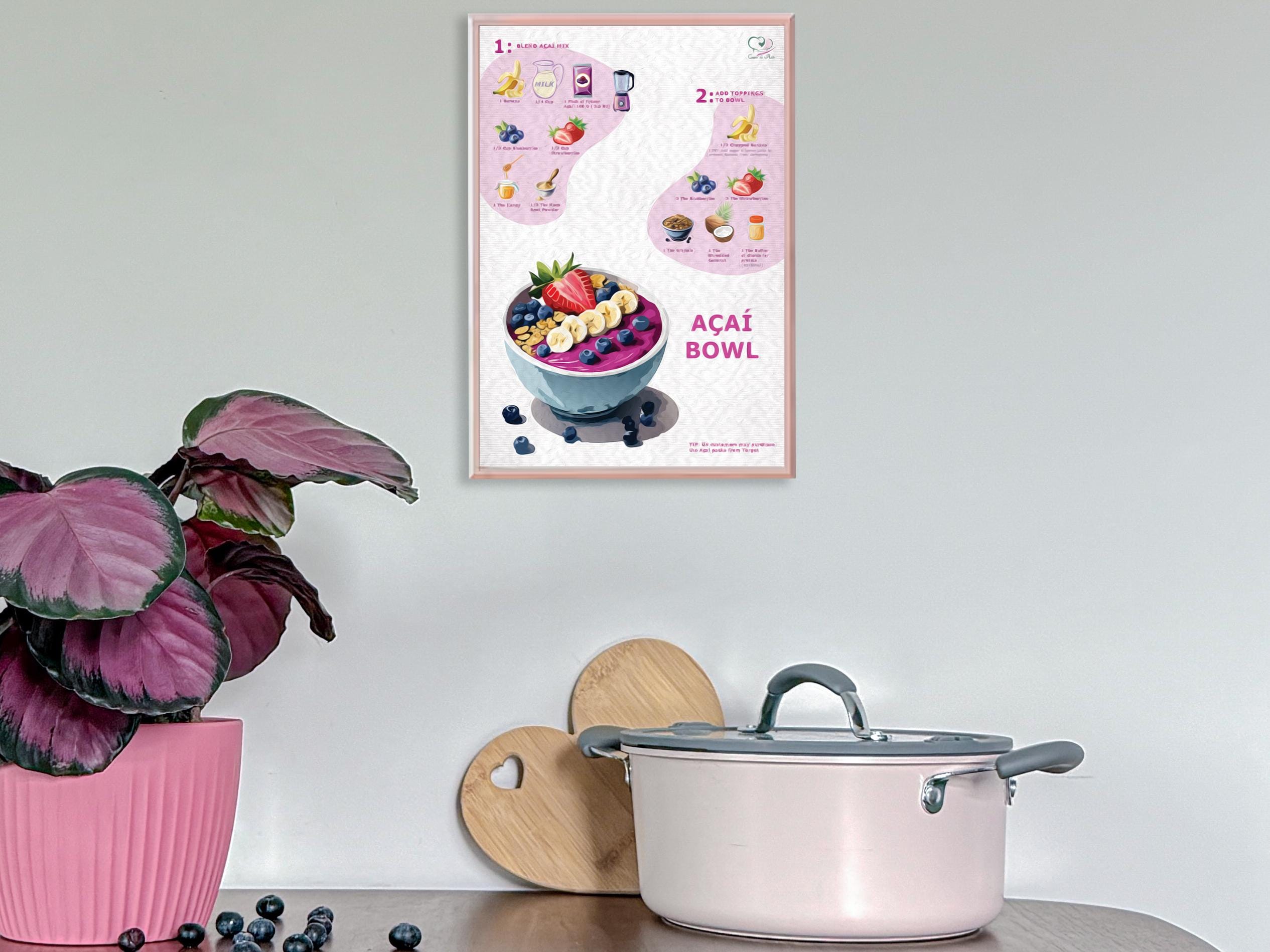 Tropical Acai Bowl Recipe Inspiration, Printable Gift Idea for Mom ...