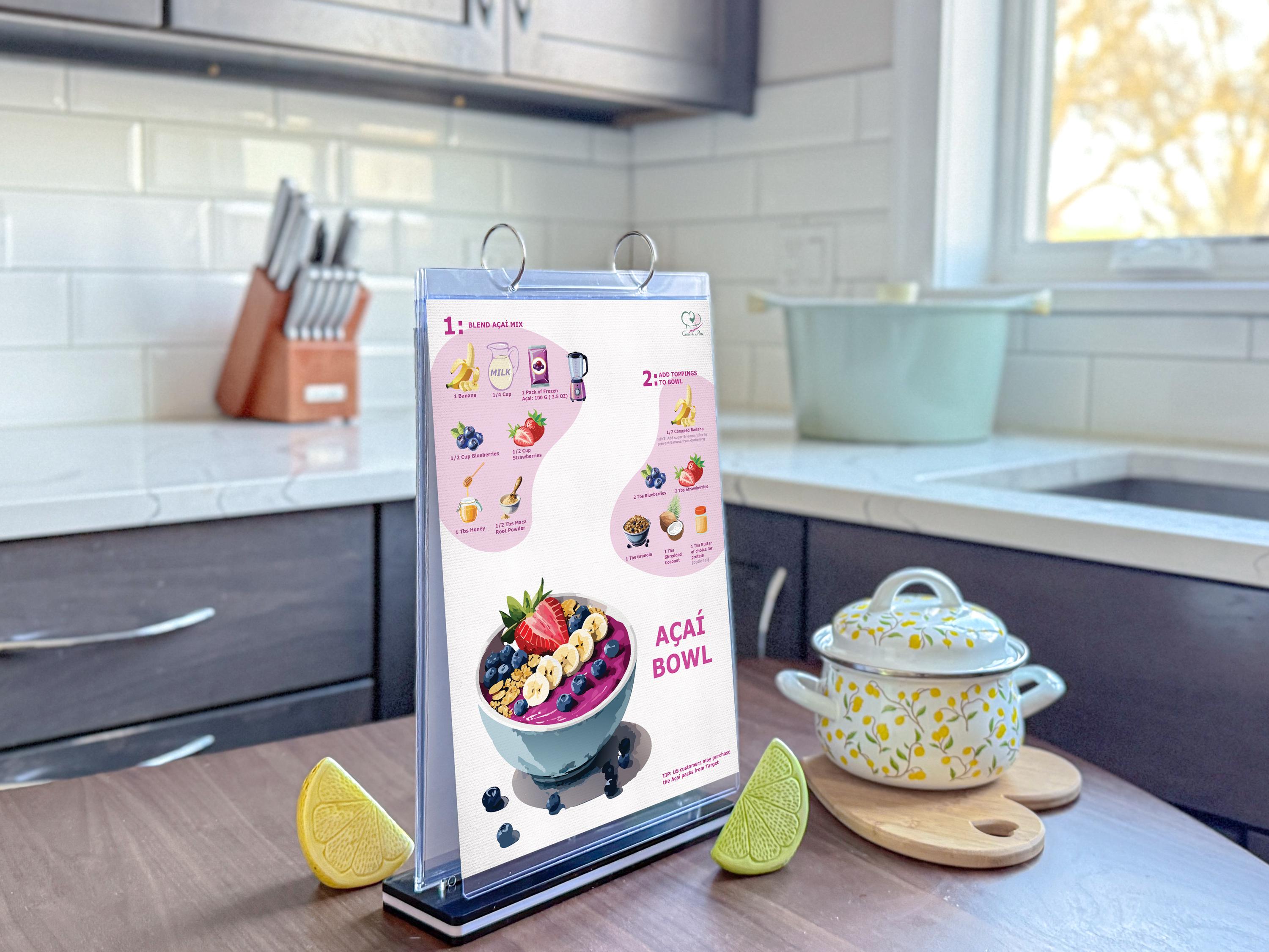 Tropical Acai Bowl Recipe Inspiration, Printable Gift Idea for Mom ...