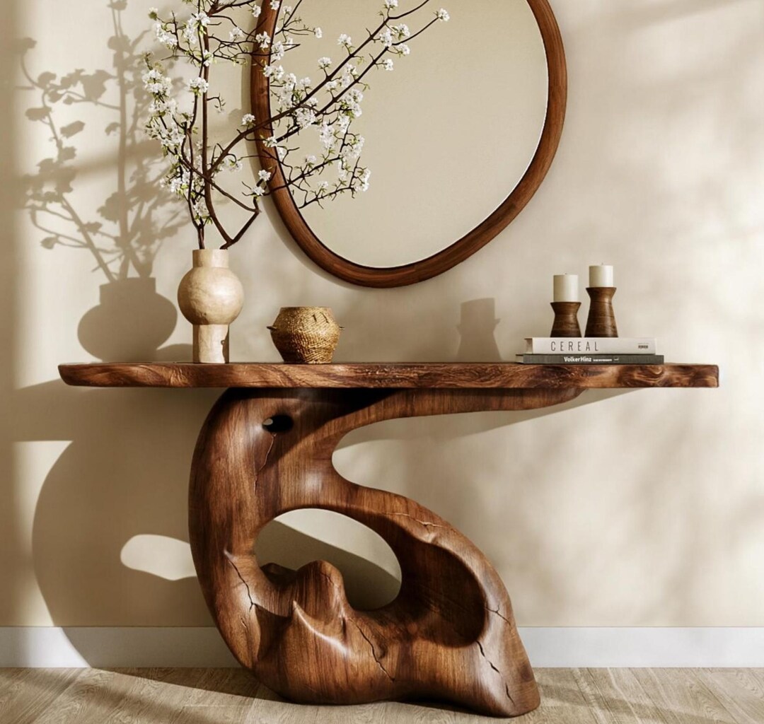 Console Table Live Edge Table Custom Handmade Live Edge - Etsy