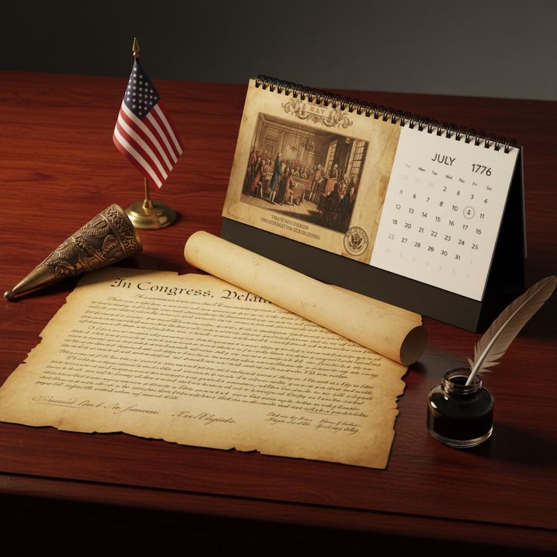 America 250th Anniversary Desktop Calendar 2026 - Vintage 1776 ...