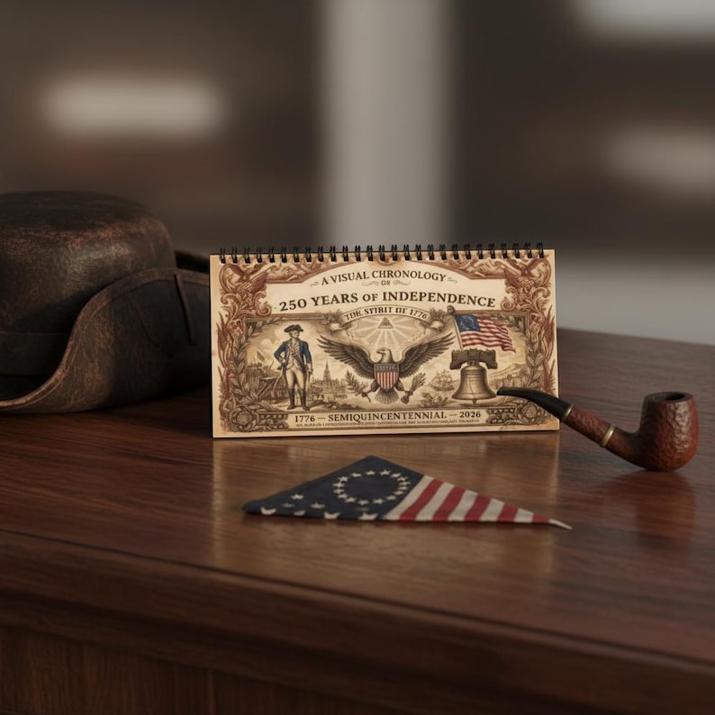 America 250th Anniversary Desktop Calendar 2026 - Vintage 1776 ...