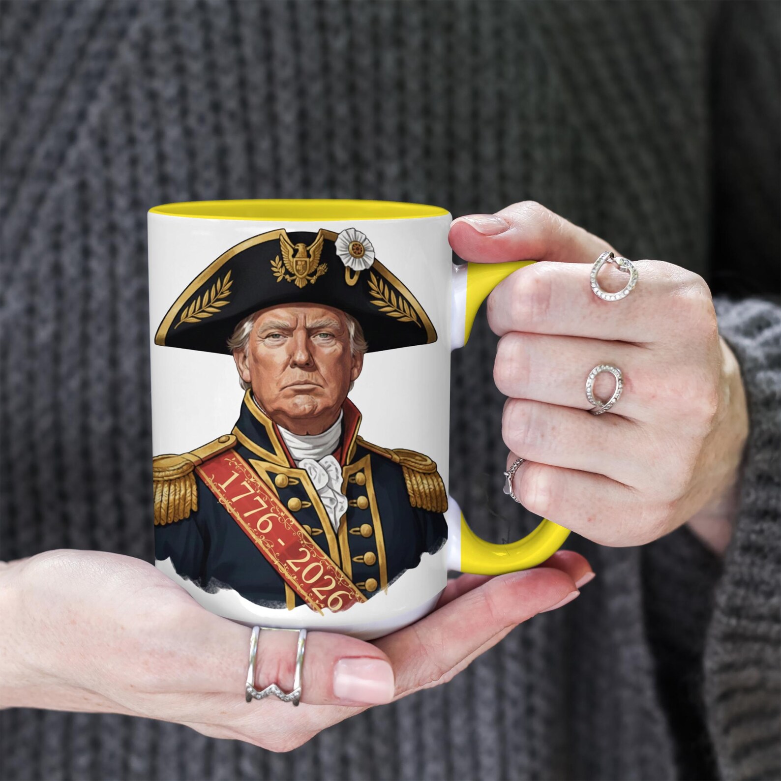 Trump 1776 Mug - General Trump in Tricorne Hat & Blue Uniform, USA ...