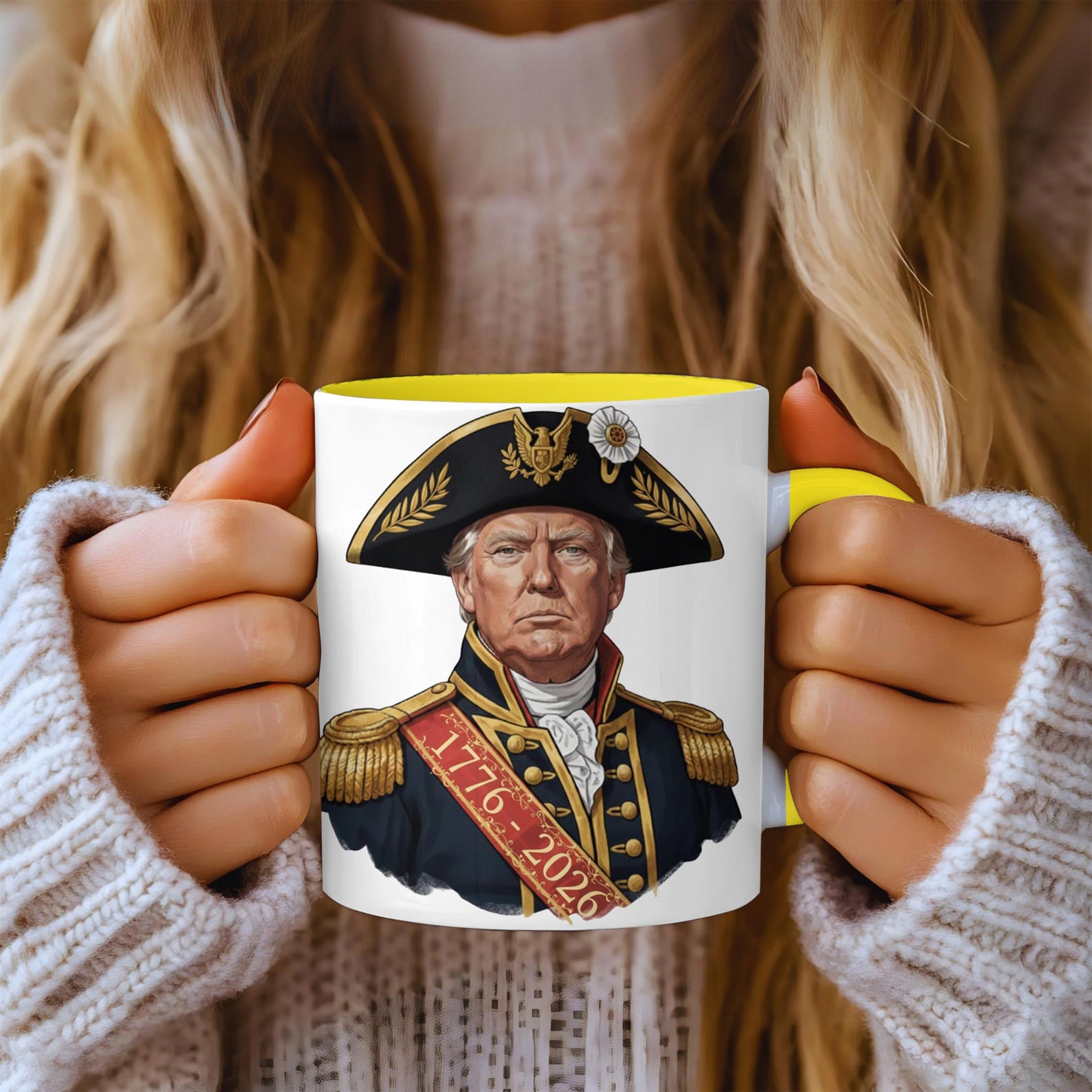 Trump 1776 Mug - General Trump in Tricorne Hat & Blue Uniform, USA ...