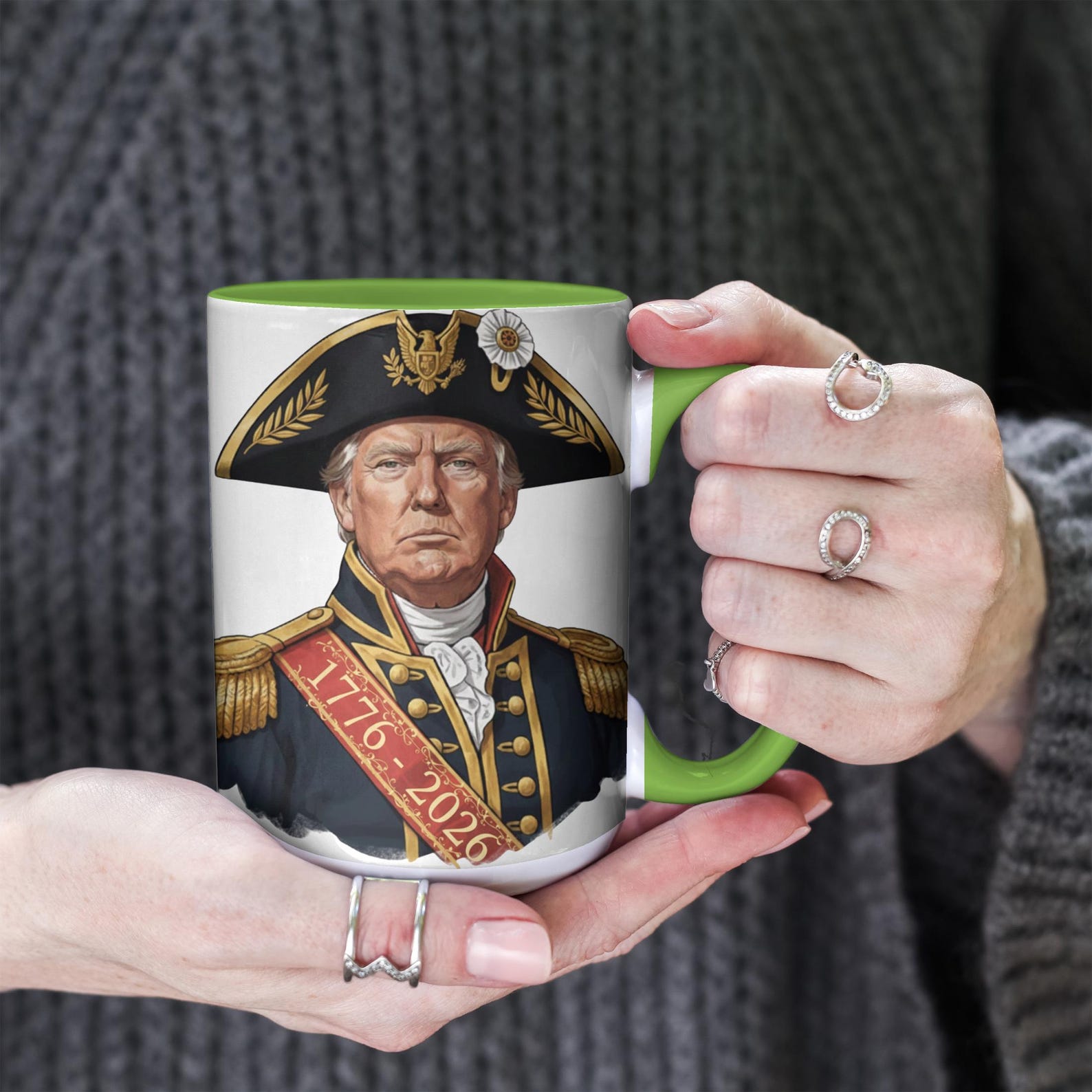 Trump 1776 Mug - General Trump in Tricorne Hat & Blue Uniform, USA ...