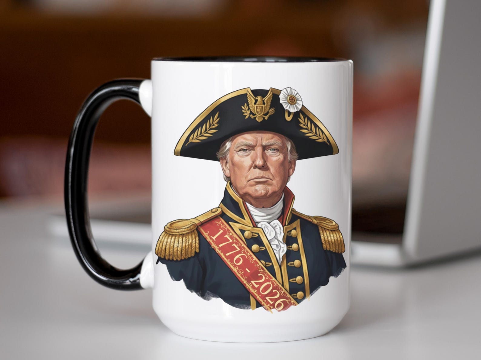 Trump 1776 Mug - General Trump in Tricorne Hat & Blue Uniform, USA ...