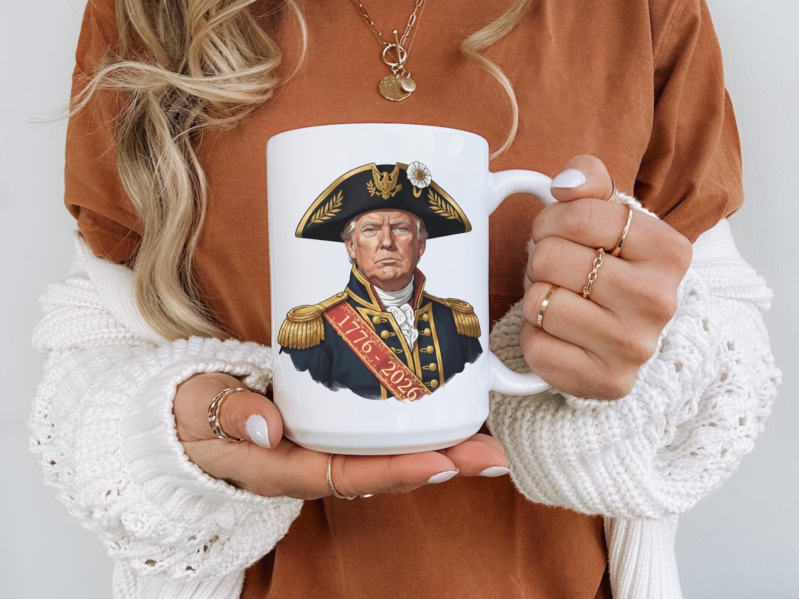 Trump 1776 Mug - General Trump in Tricorne Hat & Blue Uniform, USA ...