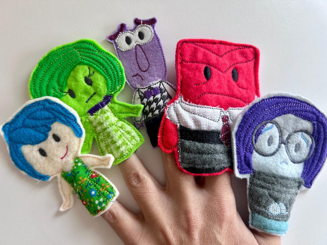 Inside Out-inspired Felt Finger Puppets – Handmade Set of 5 Emotions ...