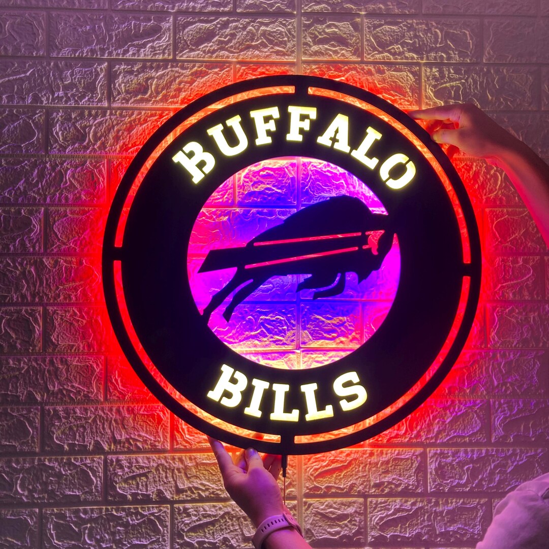 Buffalo Bills LED Light Sign, Lighted Football Team Logo, Bills LED ...