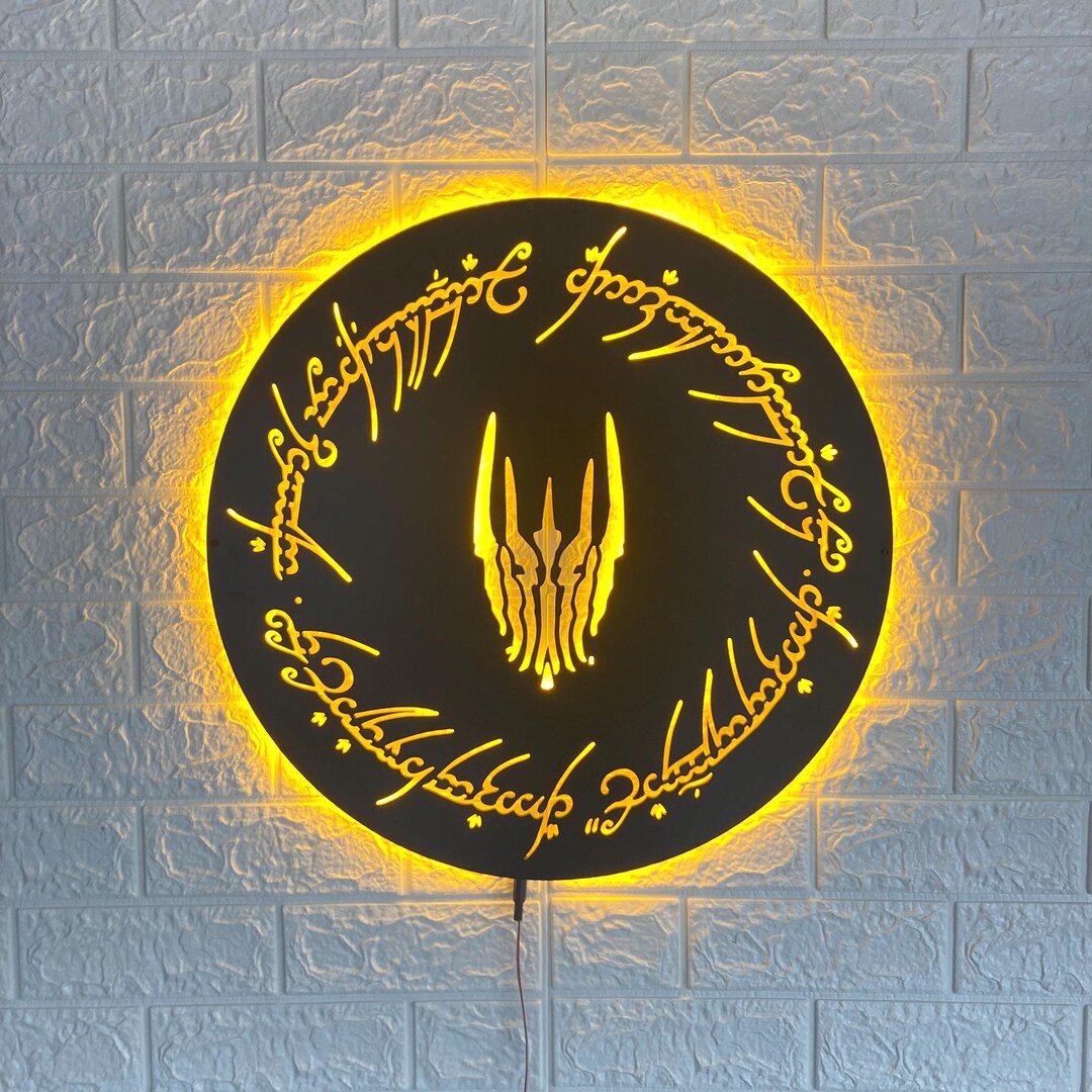 Sauron LED Sign, Illuminated Dark Fantasy Silhouette Wall Art for Game ...