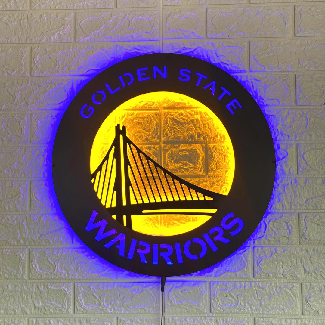 Golden State Warriors LED Sign, Illuminated NBA Team Logo Wall Art for ...