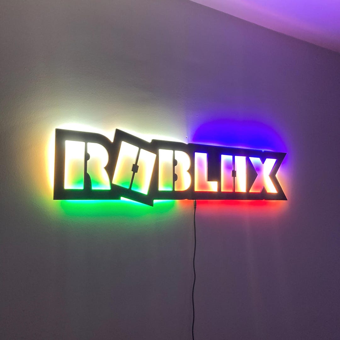 Roblox LED Sign, Illuminated Gaming Logo Wall Art for Game Room Bedroom ...