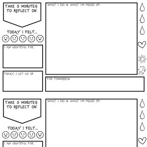 Daily Reflection Self Care Template - Etsy