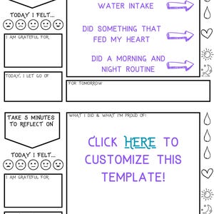 Daily Reflection Self Care Template - Etsy