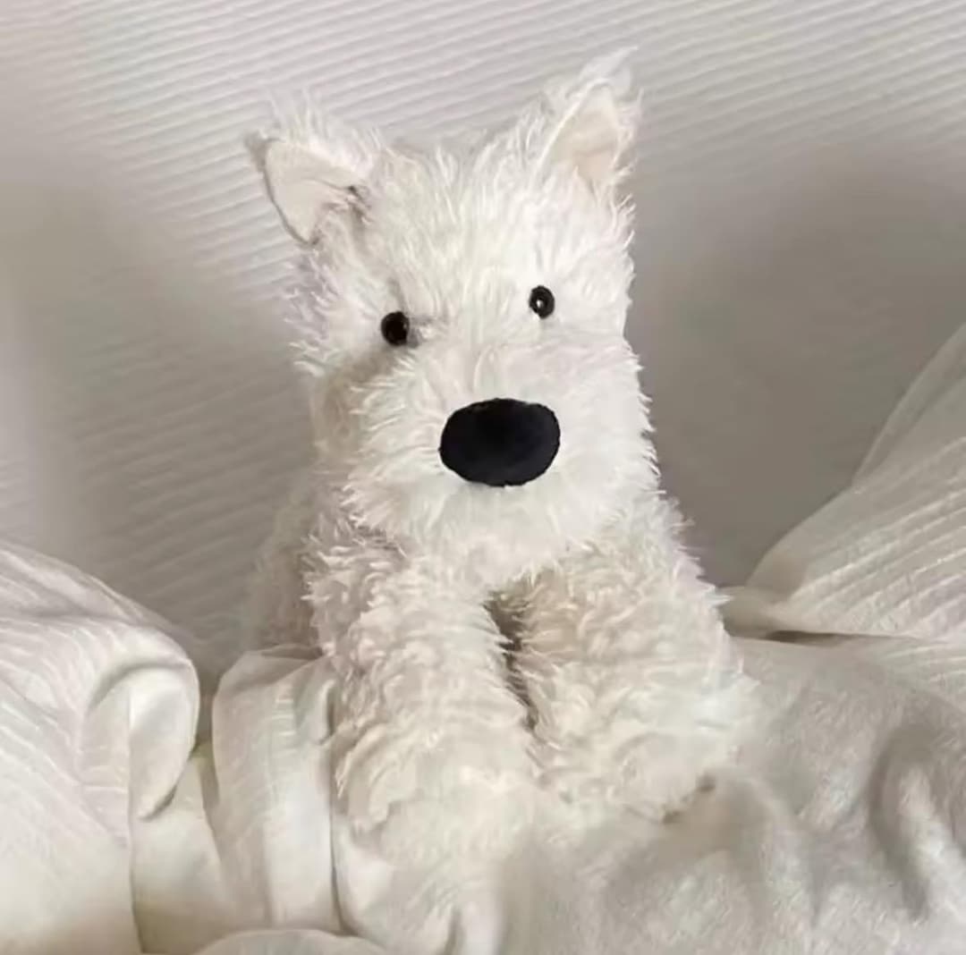 White Fluffy Dog Plush – Soft Westie Style Stuffed Animal Toy - Etsy