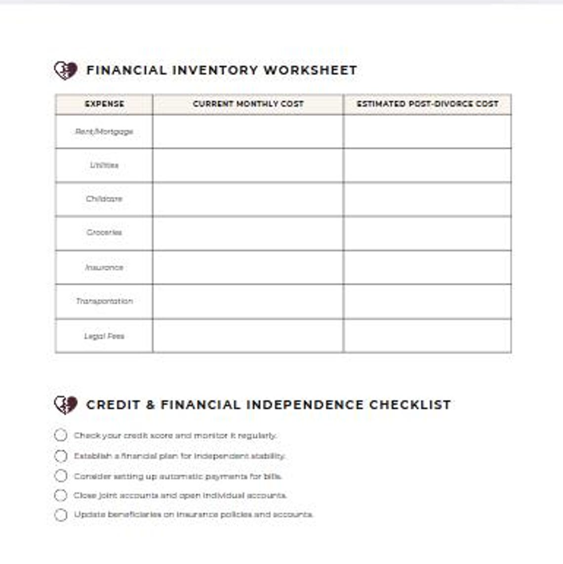 Divorce Digital Planner, Separation Organizer, Life Transition Planner ...