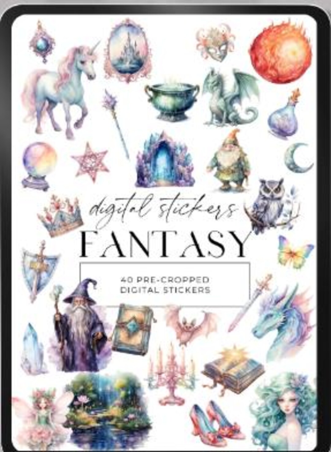 Enchanting Digital Stickers, Fantasy Art Prints, Downloadable Stickers ...