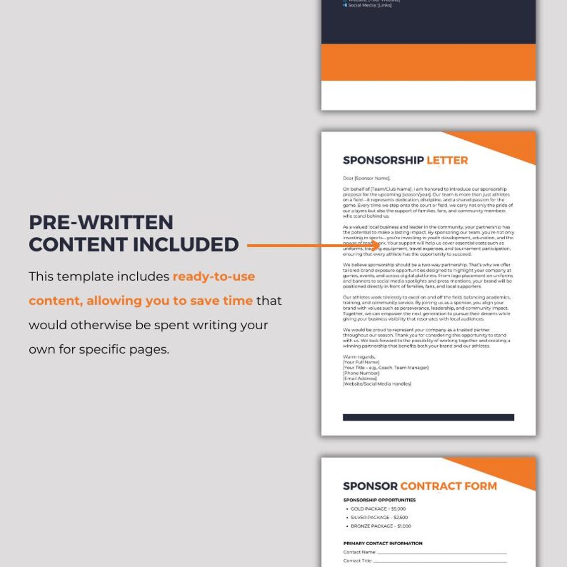 Sports Team Sponsorship Proposal Template | Editable Club Fundraiser ...