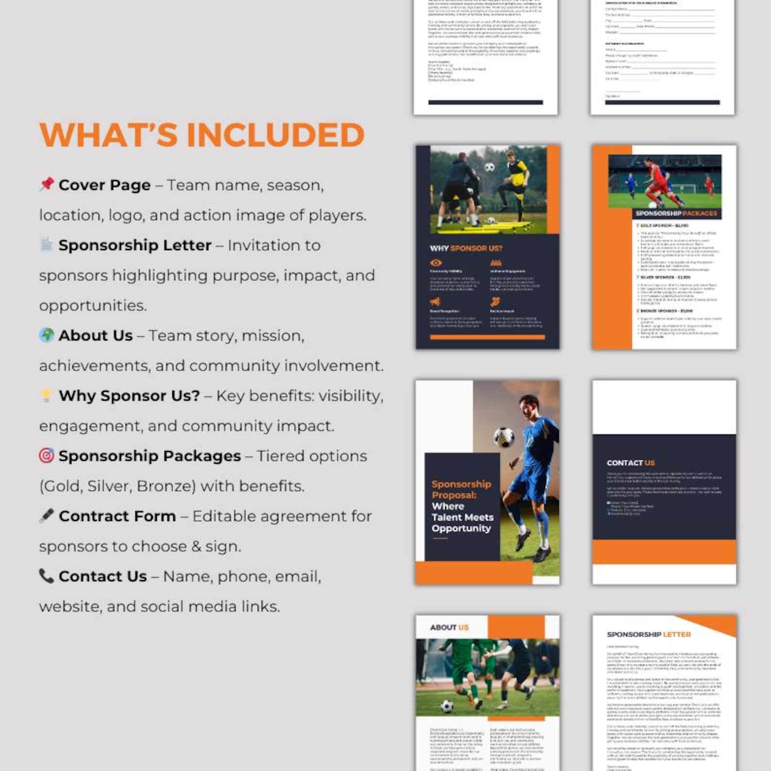 Sports Team Sponsorship Proposal Template | Editable Club Fundraiser ...