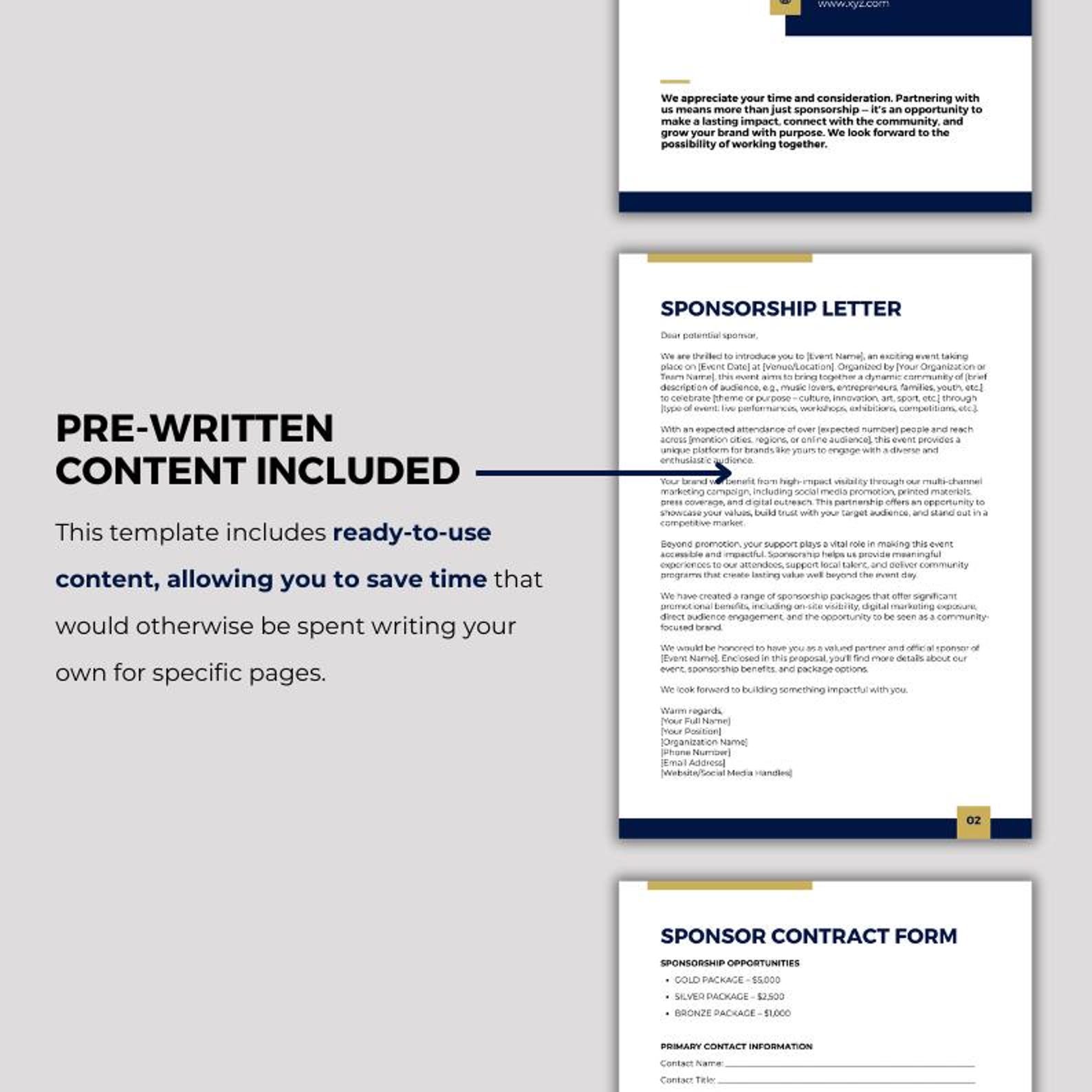 Event Sponsorship Proposal | Fundraising Template | Sponsorship Package ...