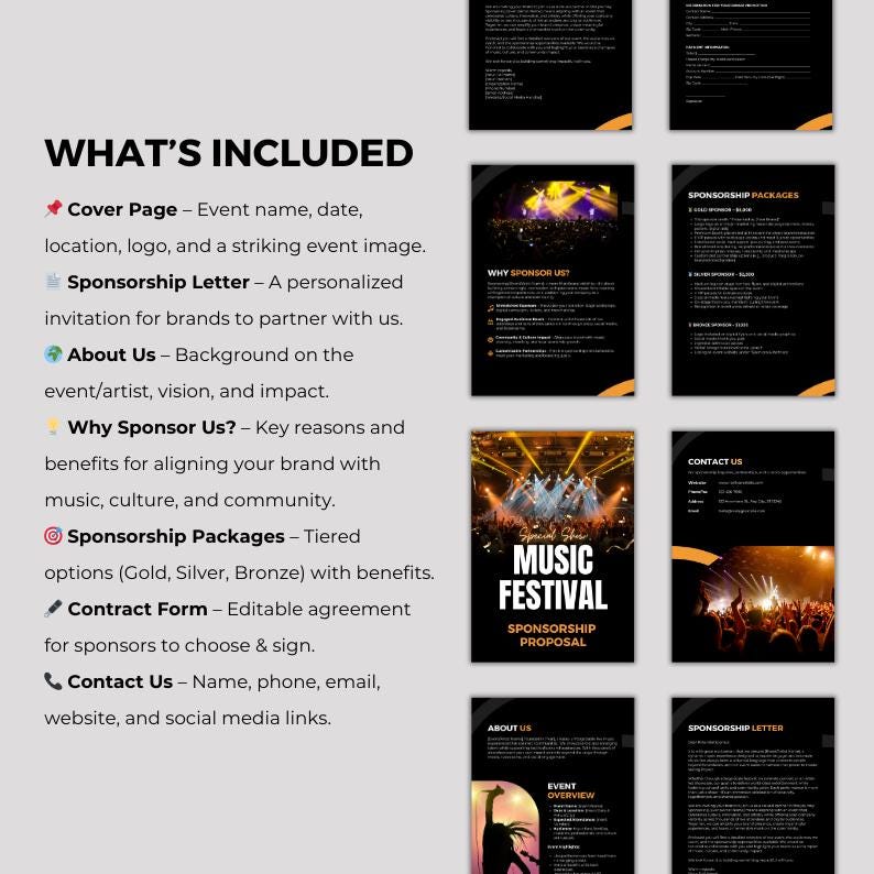 Music Sponsorship Proposal Template | Entertainment Event Sponsor ...