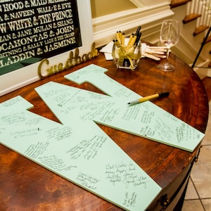Wedding Guest Book Monogram Letter Sign 22 Large Wooden Letter for ...