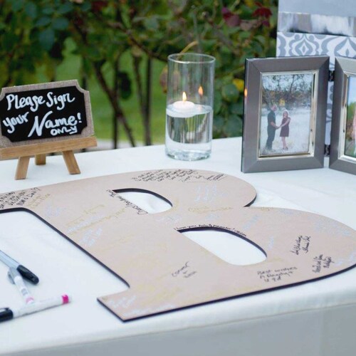 Wedding Monogram Guest Book Letter Sign 22 Large - Etsy