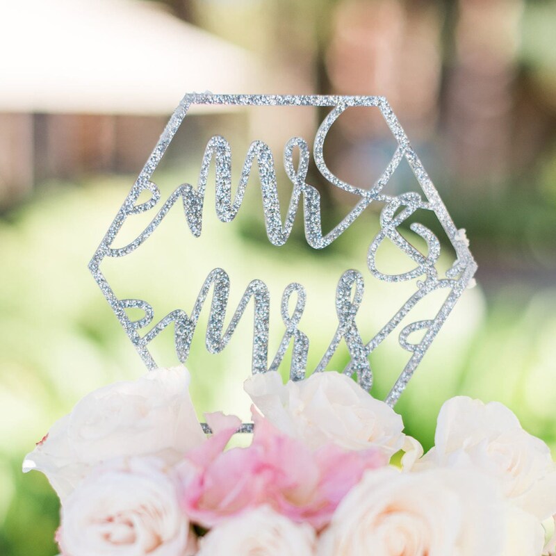 Geometric Wedding Cake Topper - Etsy