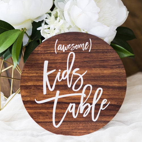 Kids Table Wedding Sign Wooden Style Sign for Wedding Decor - Etsy