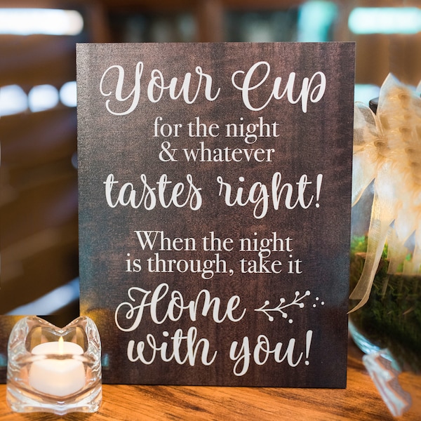 Wedding Cup Favor Sign - Etsy