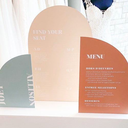 Wedding Sign Bundle Arched Modern Boho Wedding Signs Name - Etsy