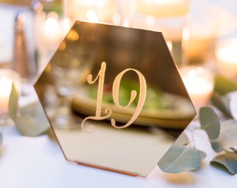 Table Numbers .gold Table Numbers. Hexagon Table Numbers - Etsy