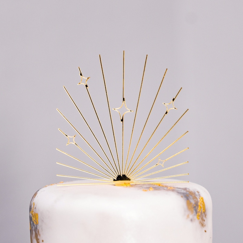 Gold Star Cake Topper - Etsy