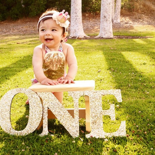 ONE Sign First Birthday Sign in Glitter Wooden ONE Letters - Etsy Australia