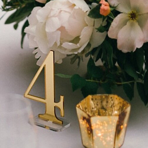 Wedding Table Numbers Mirror Gold Table Numbers Acrylic - Etsy