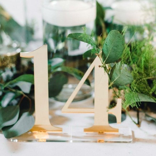 Table Numbers Acrylic Table Numbers Wedding Party Mirror - Etsy