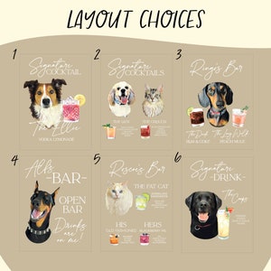 Dog Drink Wedding Sign Bar Menu Custom Pet Painting, Dog Bar Sign ...