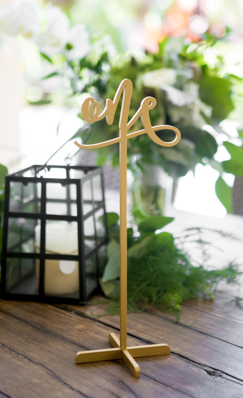 Rose Gold Glitter Table Number Signs for Wedding & Party - Etsy