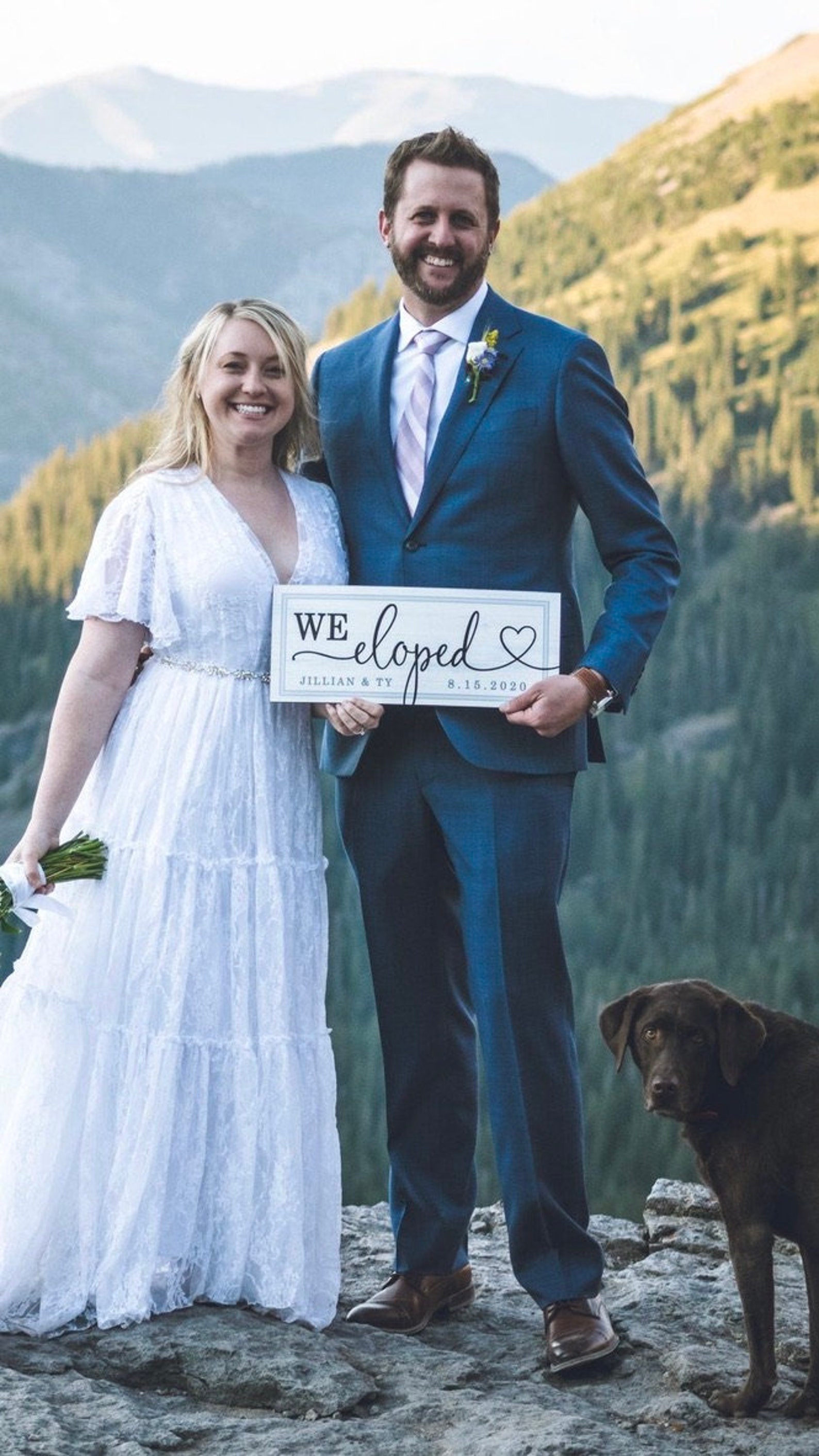 We Eloped Sign, We Eloped Wooden Wedding Signs, Elopement Announcement ...