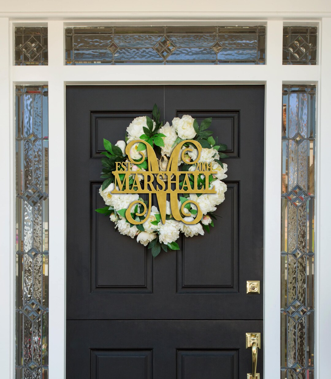 Door Sign Monogram Last Name for Front Door Family Name Decoration ...