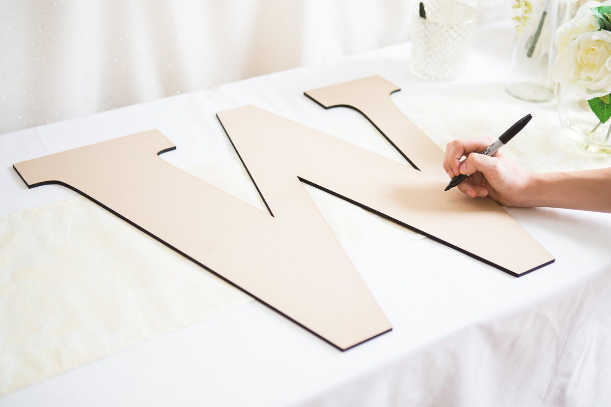 Wedding Guest Book Monogram Letter Sign 22 Large - Etsy