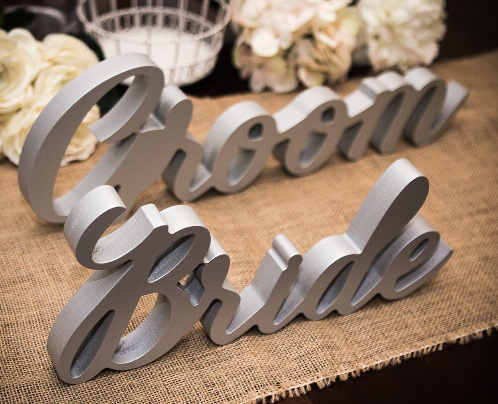 Bride and Groom Wedding Signs for Sweetheart Table Decor - Etsy