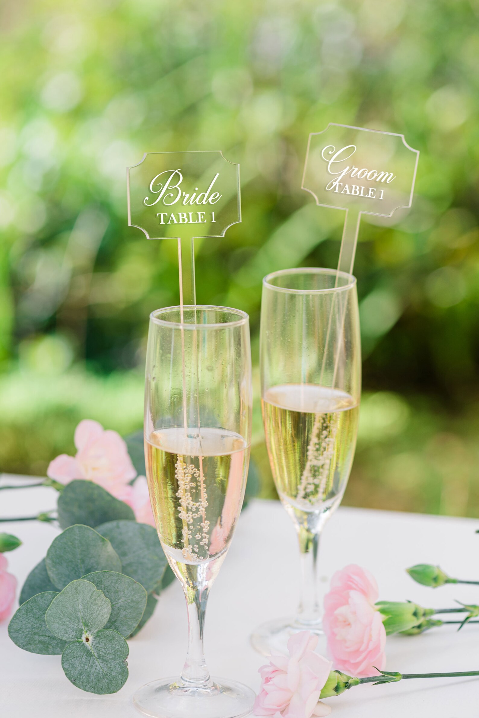 Clear Place Card Stir Sticks Table Number Names for Wedding | Etsy