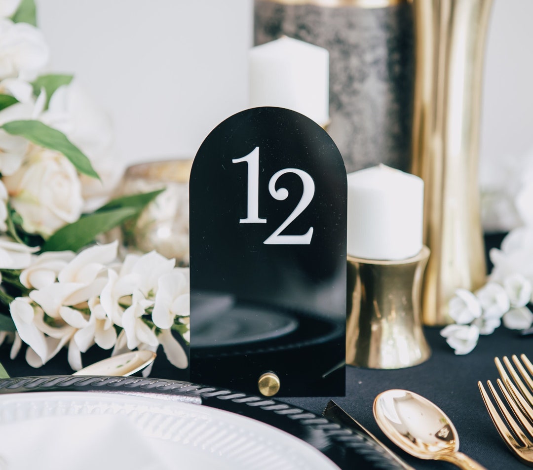 Wedding Modern Arch Table Numbers Wedding Modern Arched Party Event ...
