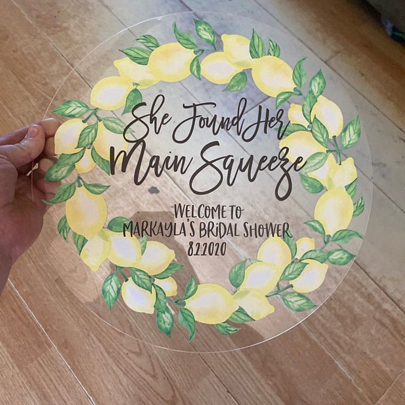 Bridal Shower Welcome Sign Lemon Theme Main Squeeze Round - Etsy