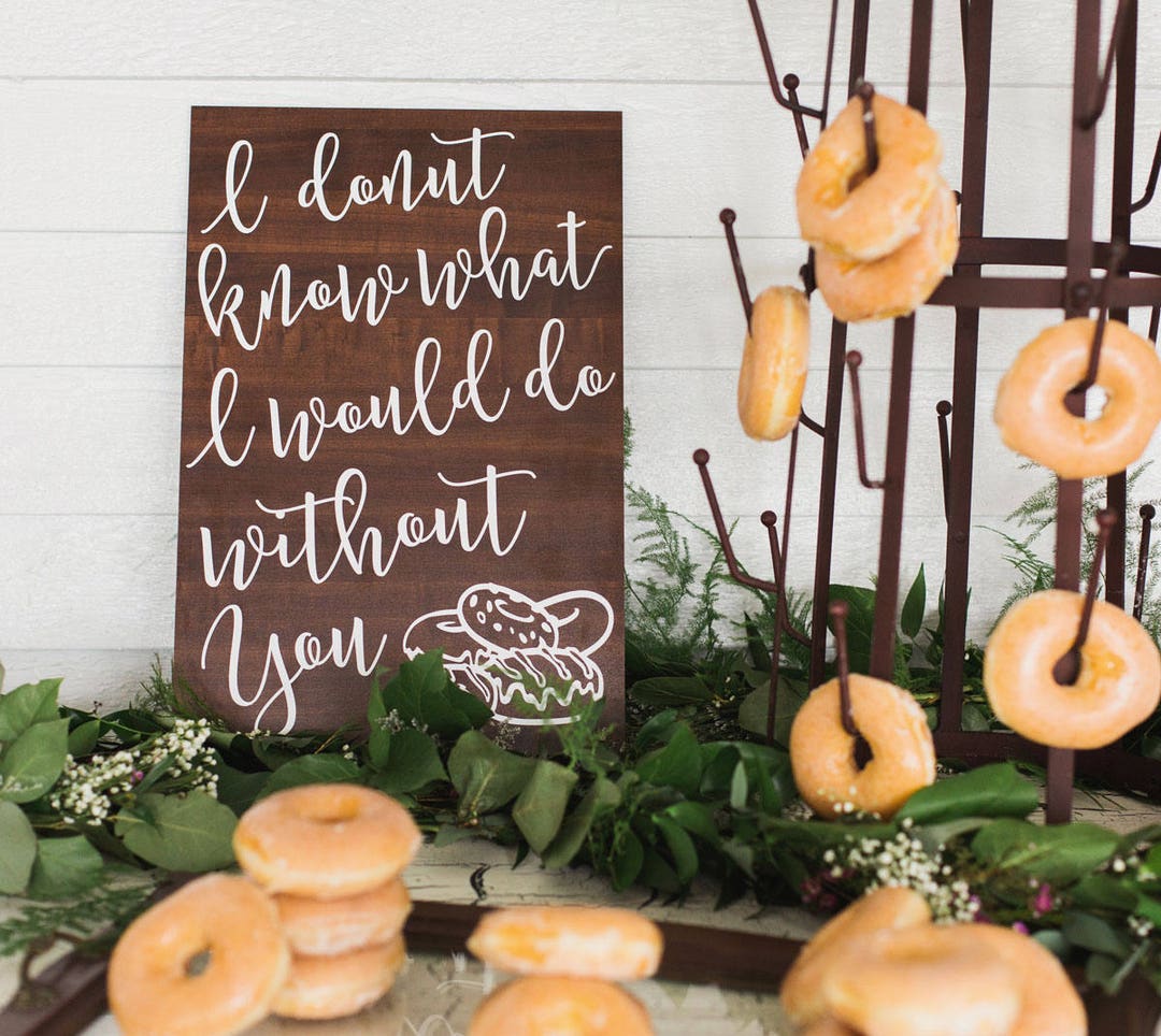 Donut Bar Sign, Wood & White Sign for Wedding or Party Donut Dessert ...