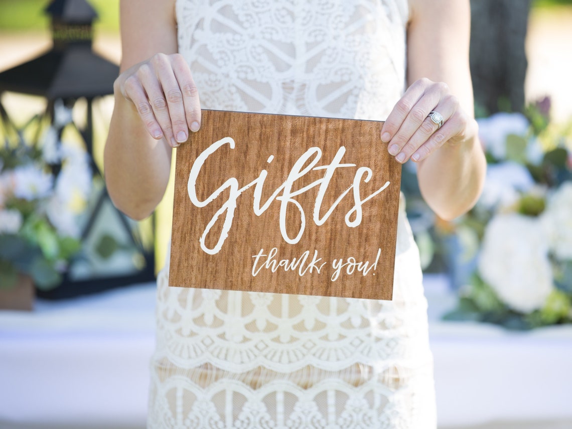 Gift Table Wedding Sign Wooden Style Sign for Wedding Decor, Wooden ...