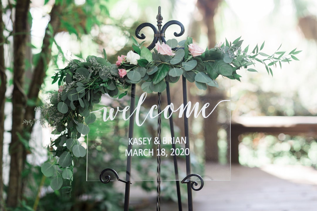 Acrylic Welcome Sign Wedding Clear Acrylic Wedding Welcome Sign Modern ...