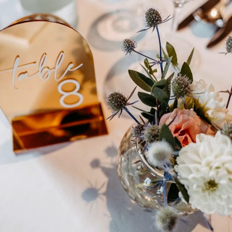 Wedding Table Numbers Modern Arch Wedding Table Number Sign - Etsy