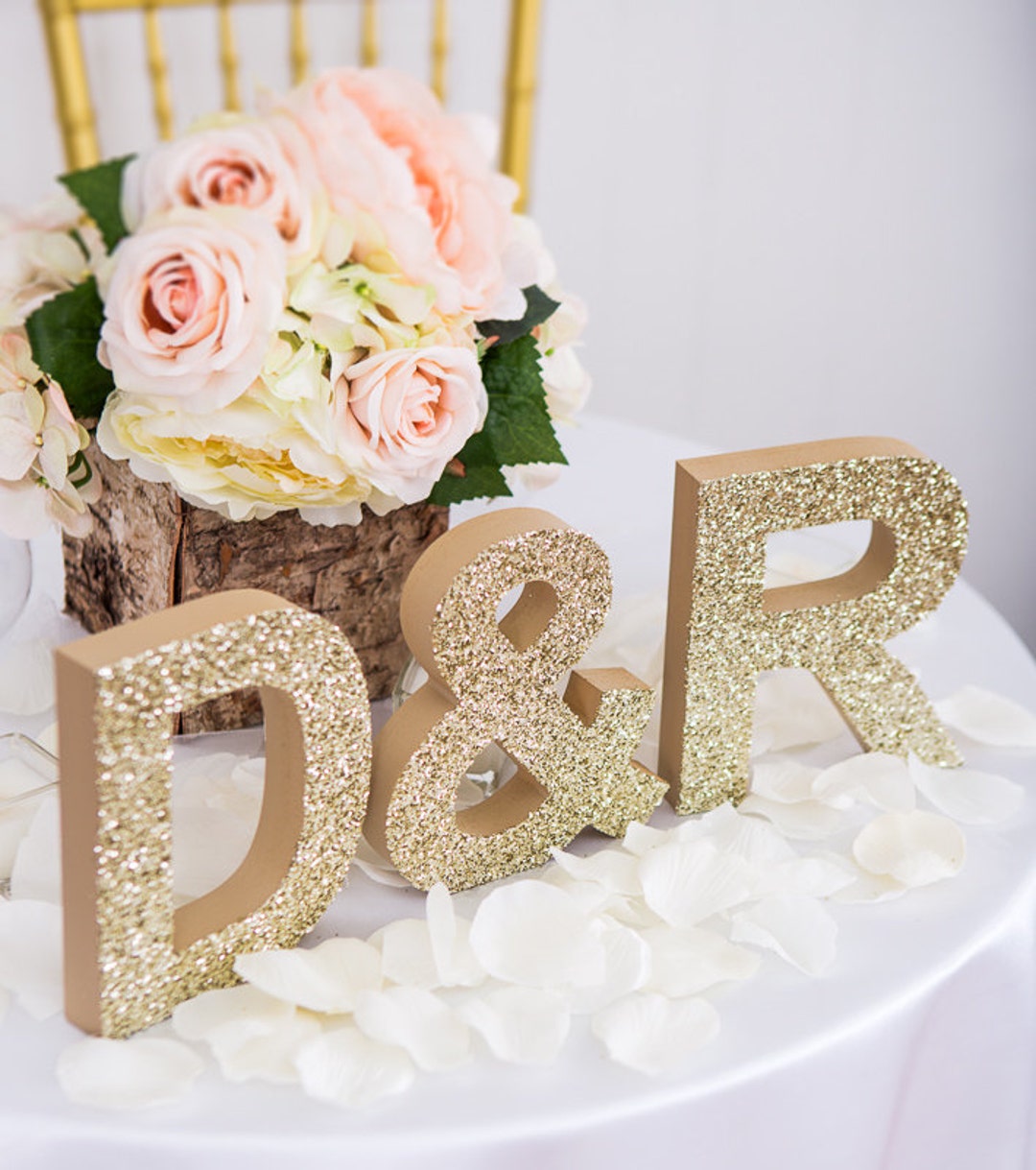 Initial Signs Wood Letters Standing Wood Initial Set Wedding Signs ...